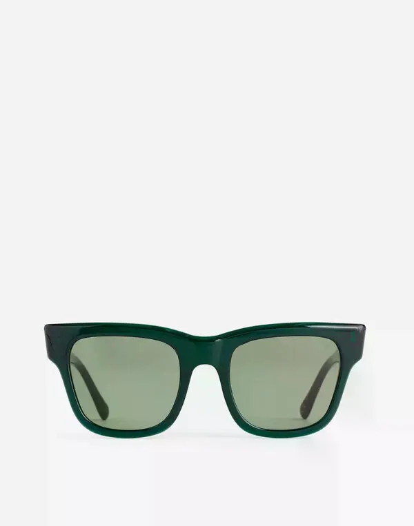 Madewell Oversized Chunky Rectangular Sunglasses - Foraged Green