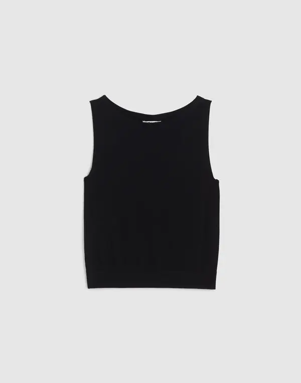 Madewell Boatneck Sleeveless Sweater - Black