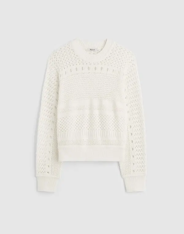 Madewell Open-stitch Cotton Pullover Sweater
