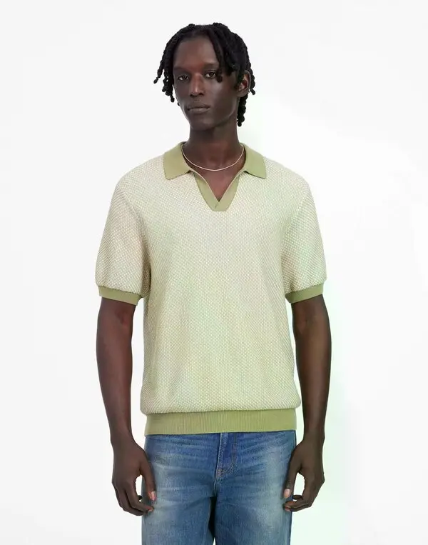 Madewell Honeycomb Stitch Johnny-collar Sweater Polo