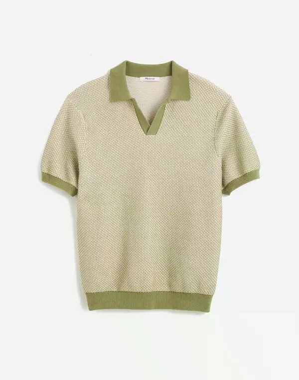 Madewell Honeycomb Stitch Johnny-collar Sweater Polo