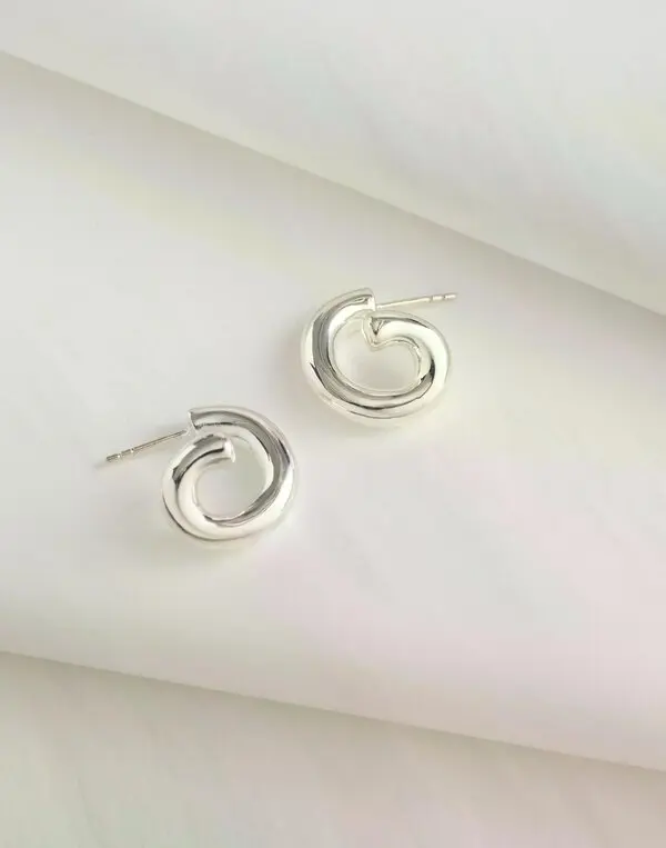 Madewell Demi-fine Twisted Hoop Earrings - Sterling Silver