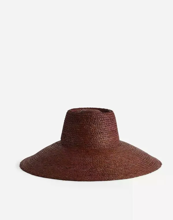 Madewell Wide Brim Raffia Hat - Dark Carob