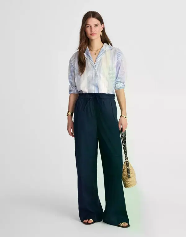 Madewell Raw-edge Drawstring Pant - Juniper Berry