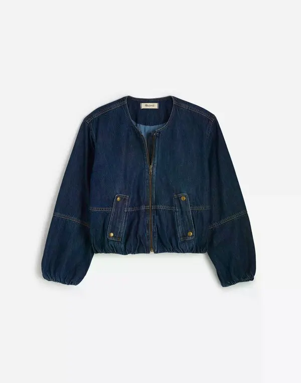 Madewell Bubble-Sleeve Jean Bomber Jacket In Newkirk Wash 20