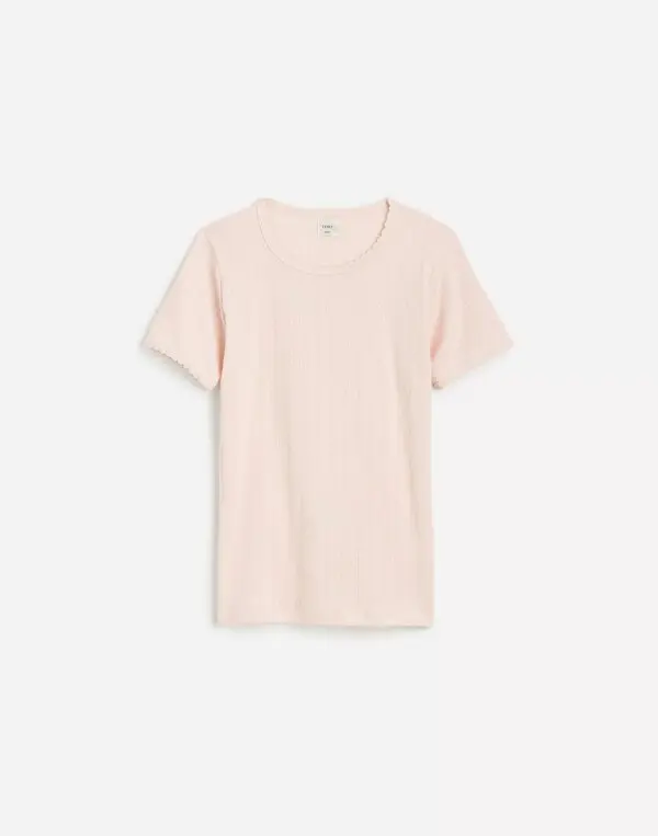 Madewell Leset Pointelle Slim-fit Tee - Pink