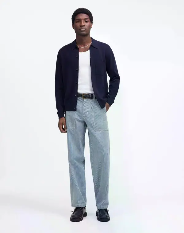 Madewell Baggy Surplus Pants In Indigo Engineer Stripe