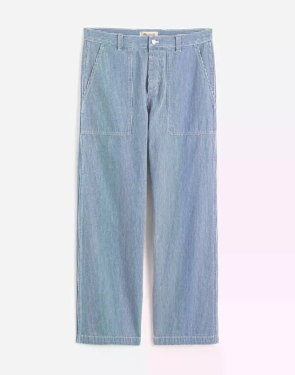 Madewell Baggy Surplus Pants In Indigo Engineer Stripe