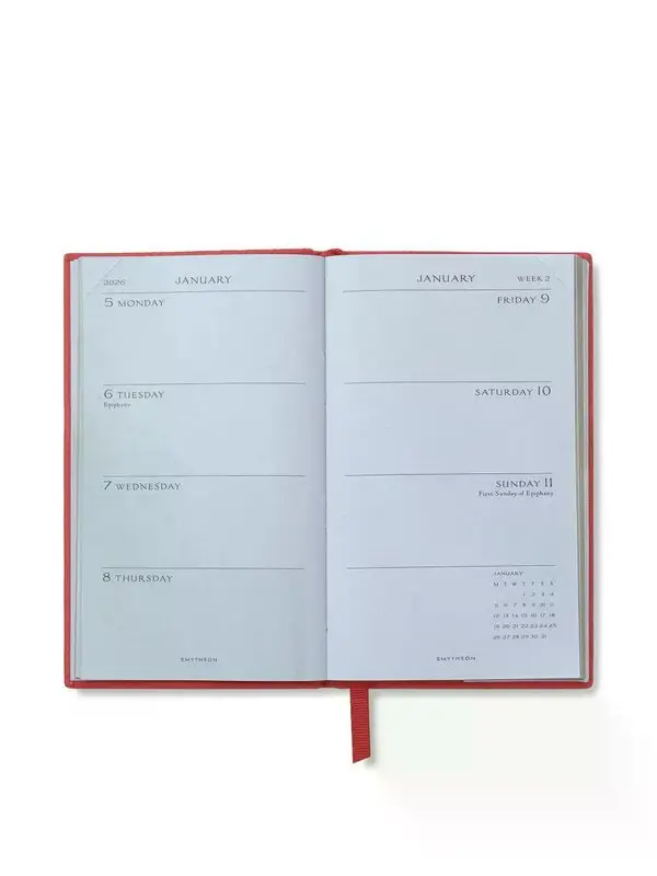 Smythson 2026 Panama Weekly Diary - Red