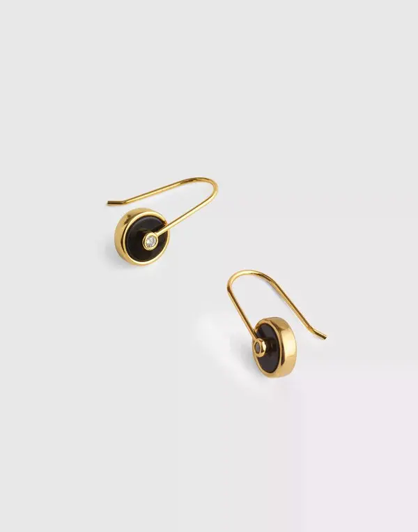 Madewell Stone Inlay Coin Earrings - Onyx Multi