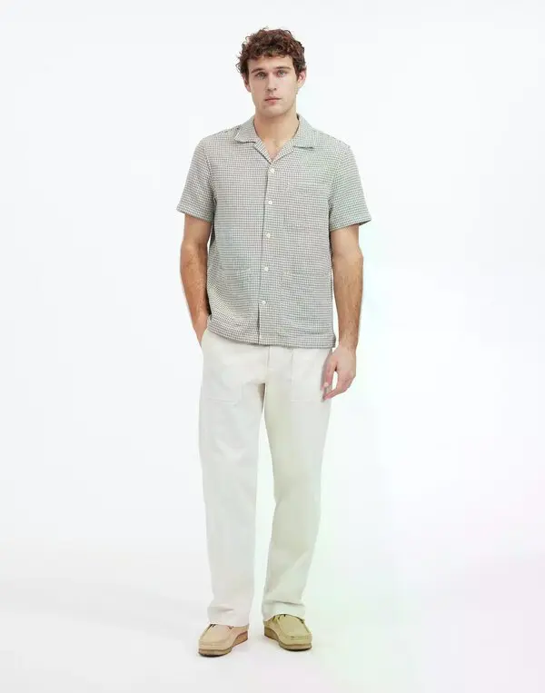 Madewell Basketweave Short-sleeve Button-up