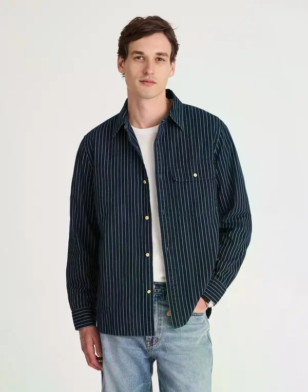Madewell Indigo-dyed Stripe Work Shirt