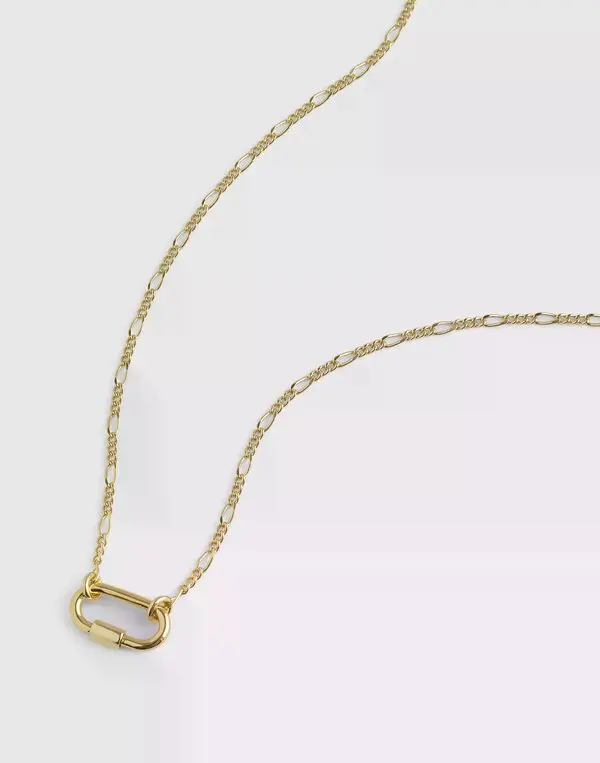 Madewell Dainty Carabiner Necklace - Pale Gold