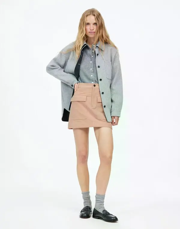 Madewell Utility Mini Skirt In Moleskin - Pale Blush