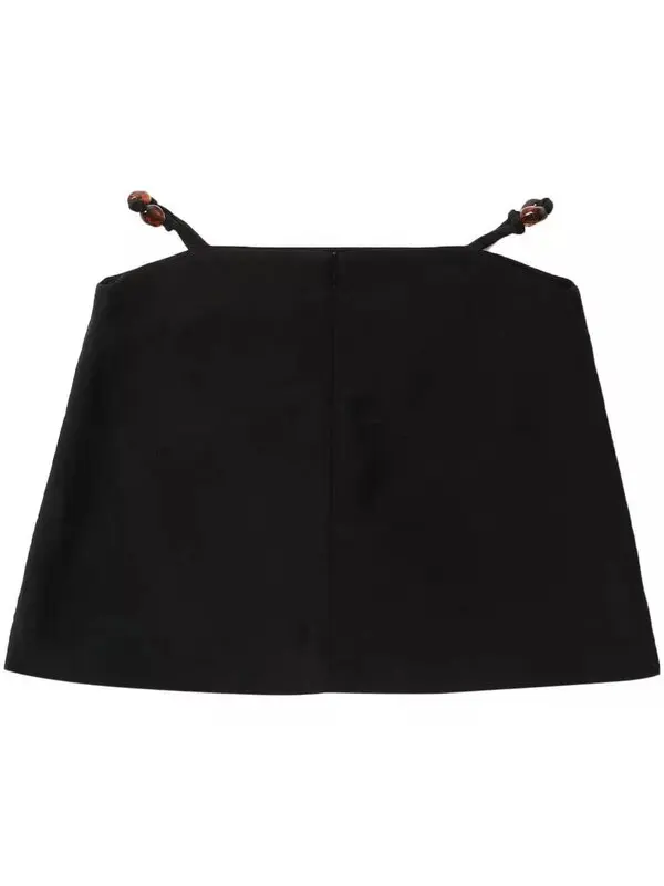 GANNI Bead-embellished Organic Cotton Miniskirt