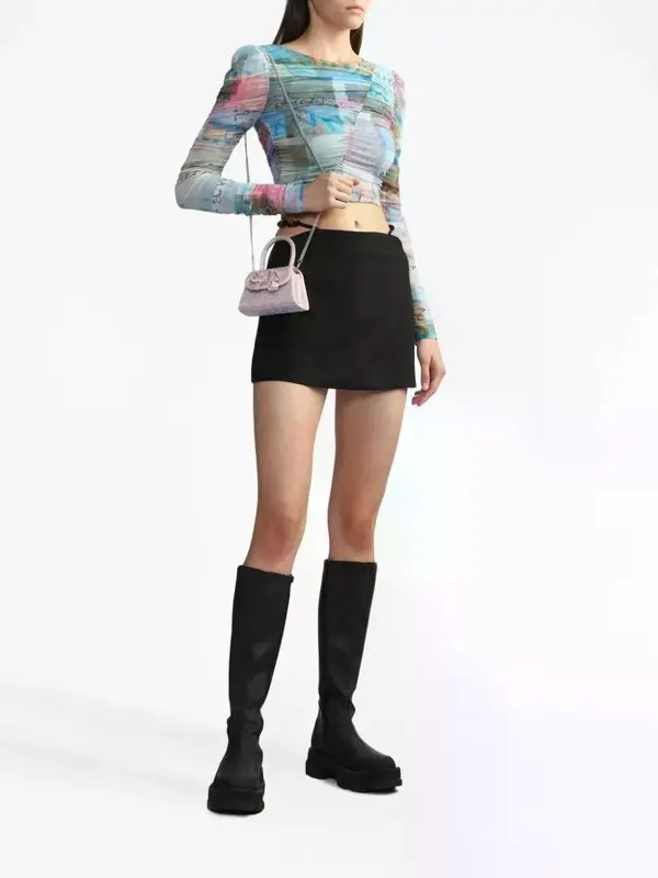 GANNI Bead-embellished Organic Cotton Miniskirt