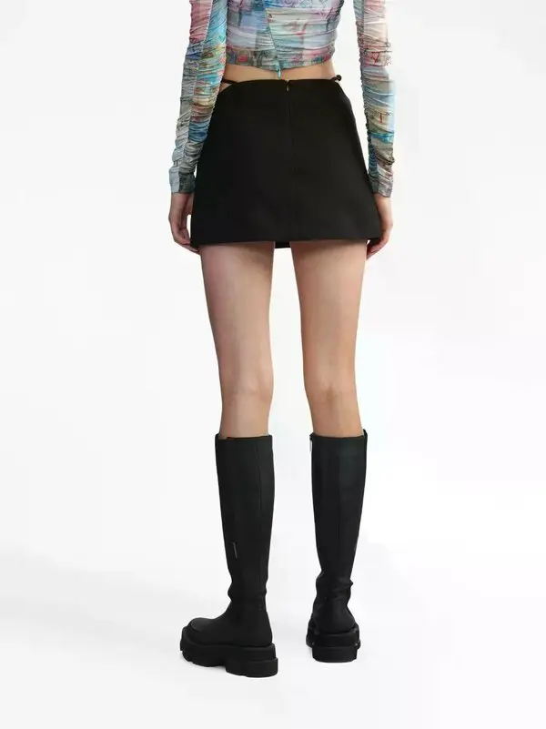 GANNI Bead-embellished Organic Cotton Miniskirt