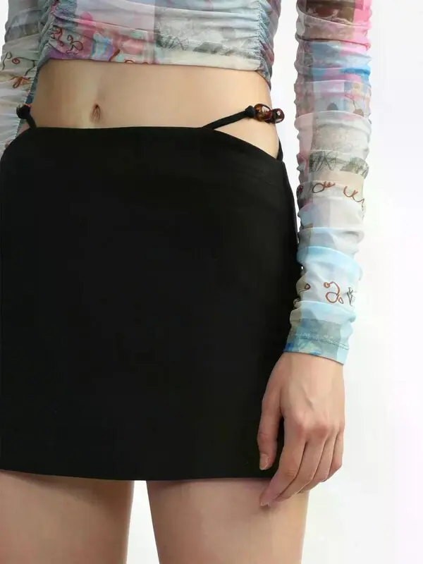 GANNI Bead-embellished Organic Cotton Miniskirt