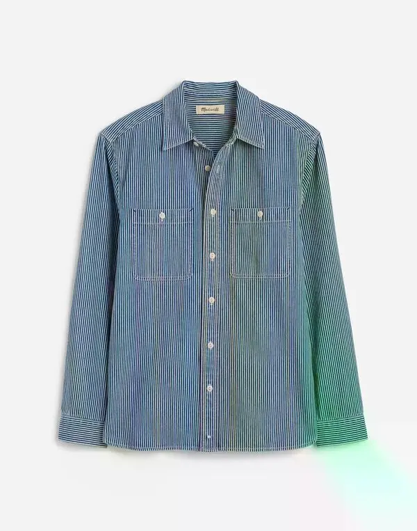 Madewell Indigo-dyed Shirt In Engineer Stripe