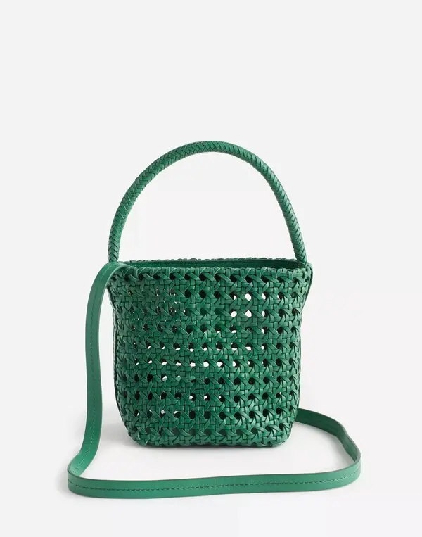 Madewell Handwoven Cane Mini Bag - Lagoon Green