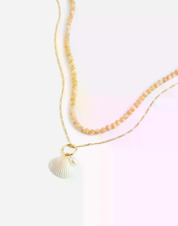 Madewell Two-pack Shell Necklace Set - Pale Gold