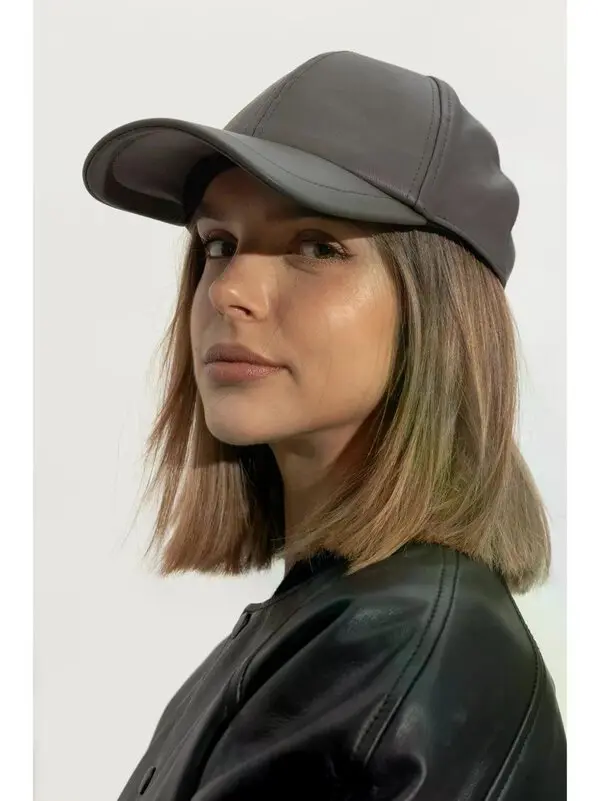 YVES SALOMON Leather Baseball Cap