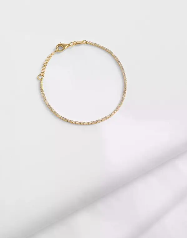 Madewell Demi-fine Crystal Tennis Bracelet - 14k Gold