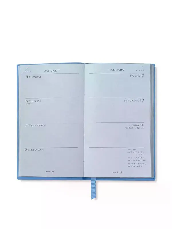 Smythson 2026 Panama Weekly Diary - Blue