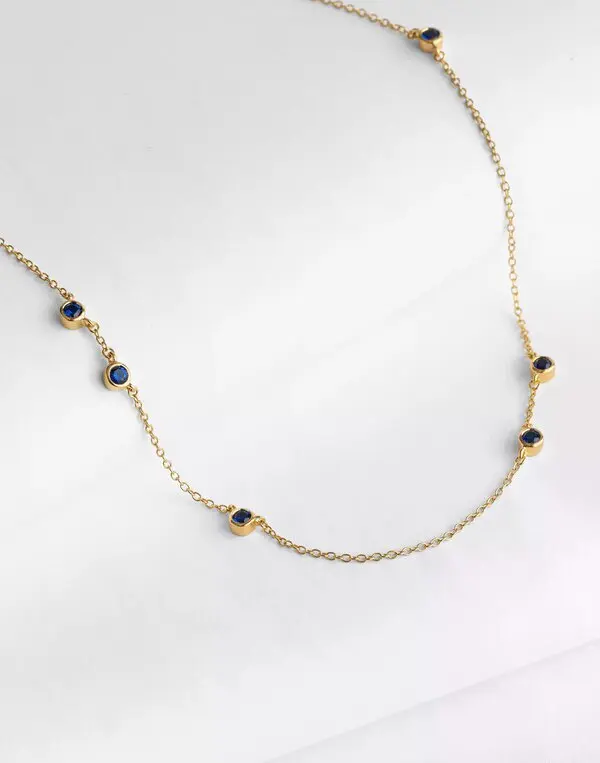 Madewell Demi-fine Sapphire Station Necklace - 14k Gold
