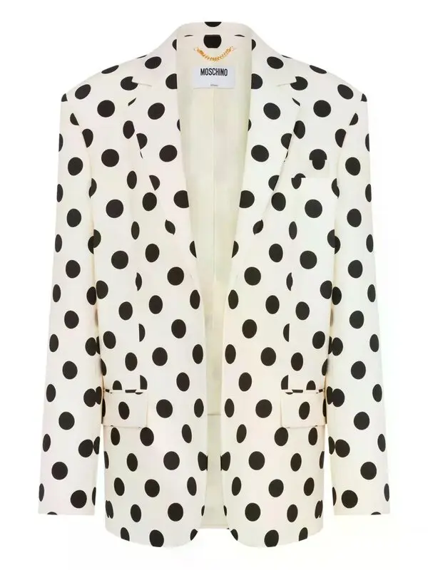 Moschino Polka-dot Wool Blazer - White