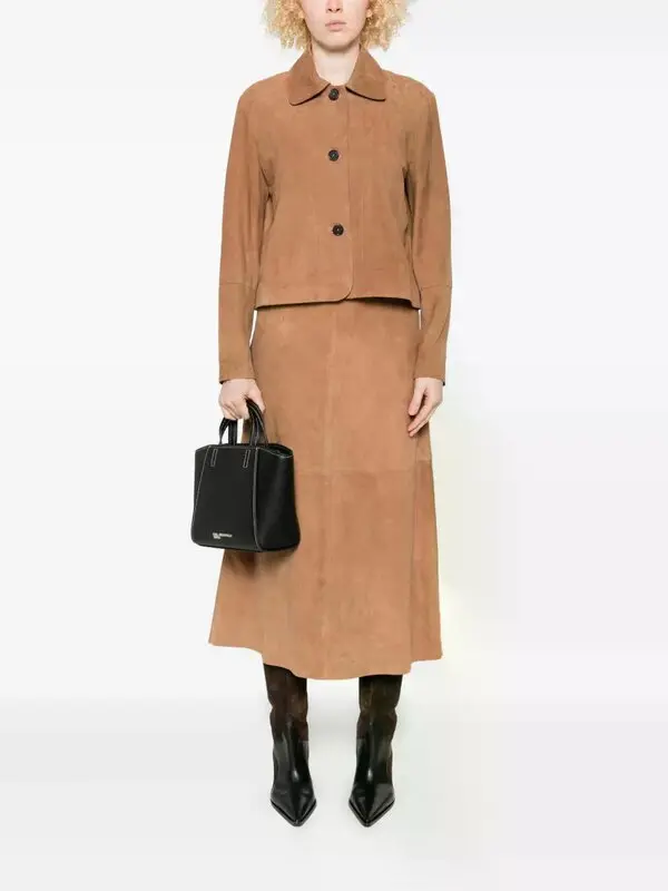 ARMA Philippa Suede A-line Midi Skirt