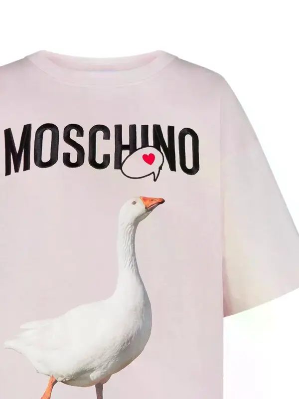 Moschino Goose-print Mini T-shirt Dress - Pink