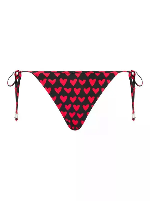 Moschino Heart-print Bikini Bottoms - Black