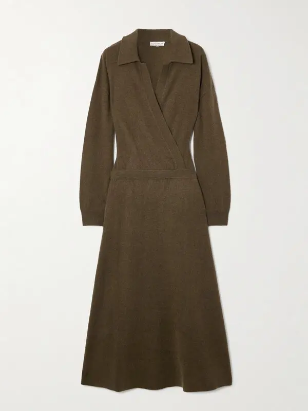 Altuzarra Madleen Wrap-effect Cashmere Midi Dress