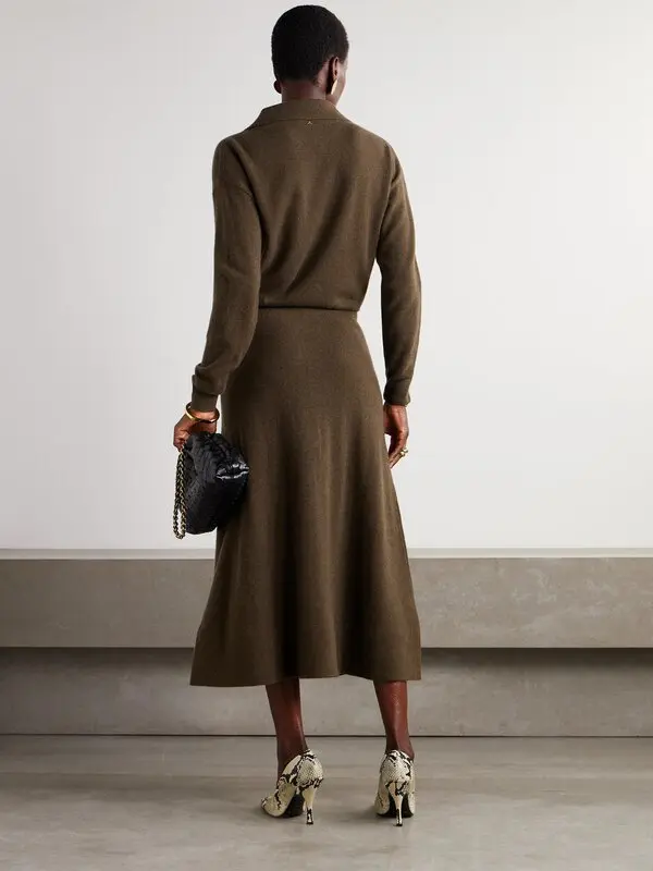 Altuzarra Madleen Wrap-effect Cashmere Midi Dress