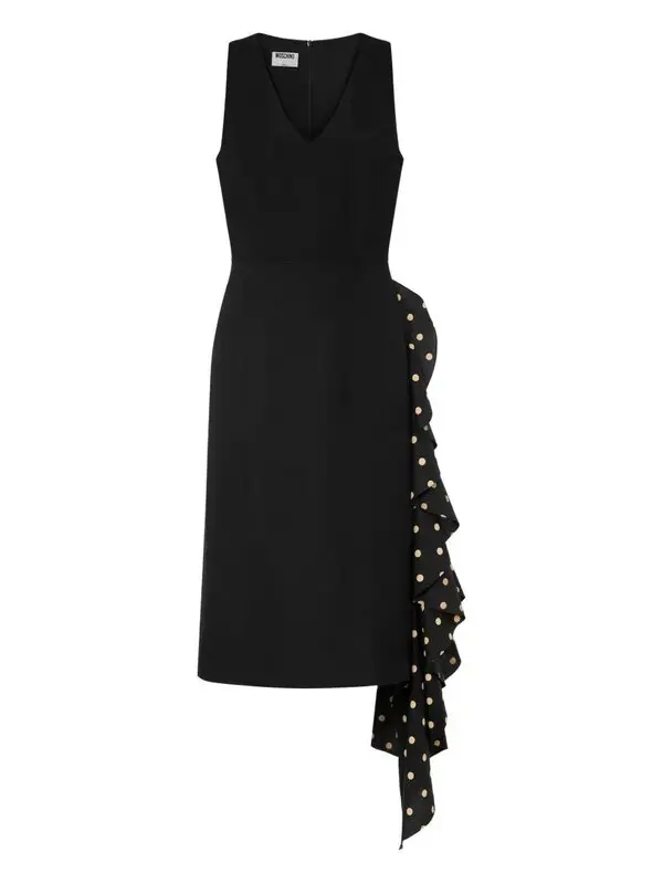 Moschino Polka-dot Ruffled Mini Dress