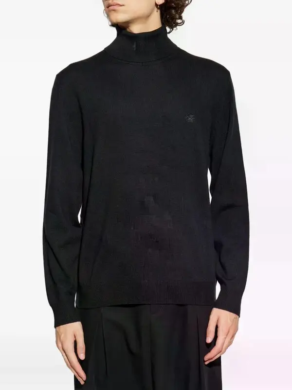 Etro Embroidered Turtleneck Sweater - Black