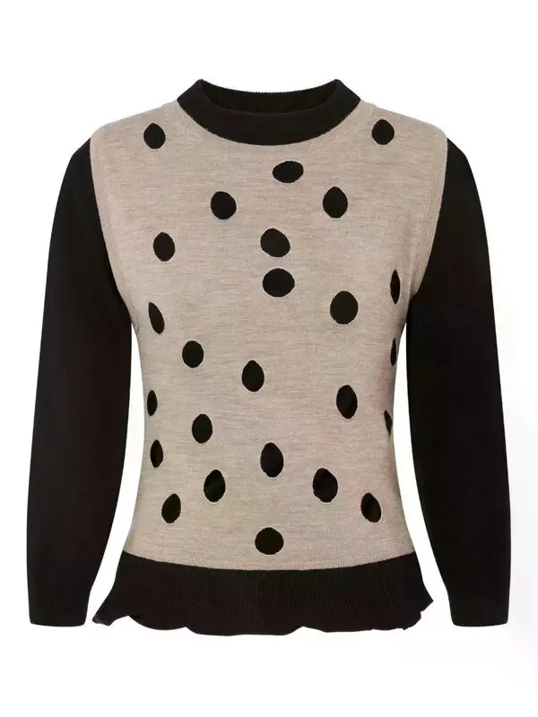 Moschino Polka-dot Ruffled Sweater