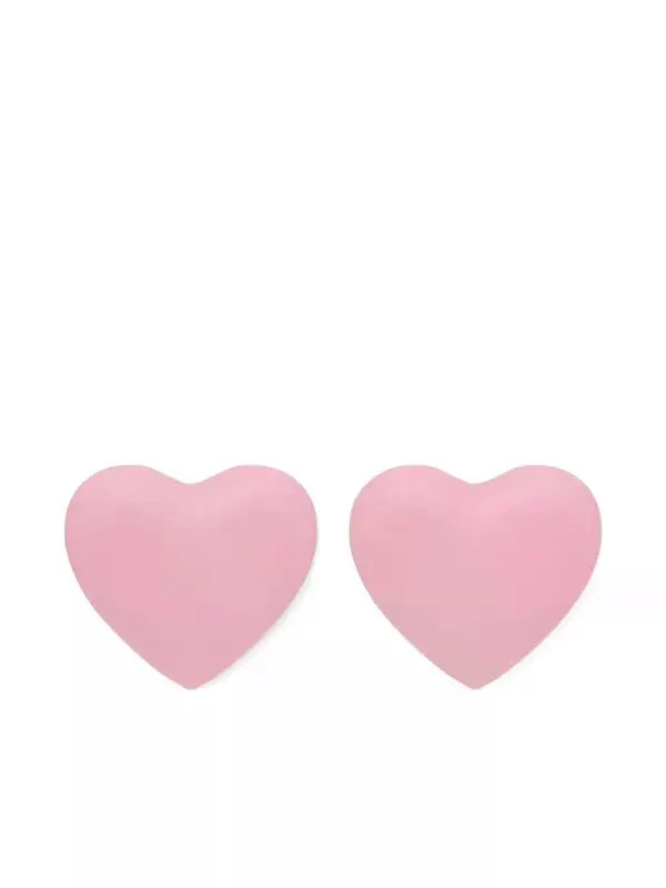 Moschino Heart-shaped Clip-on Earrings - Silver