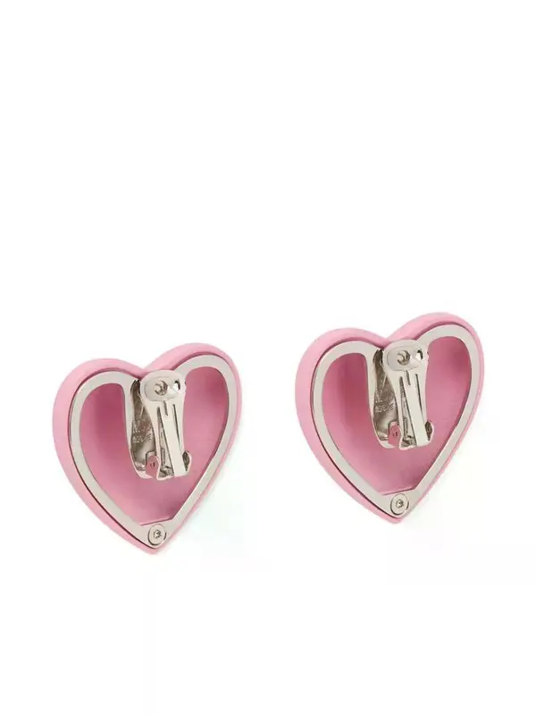 Moschino Heart-shaped Clip-on Earrings - Silver