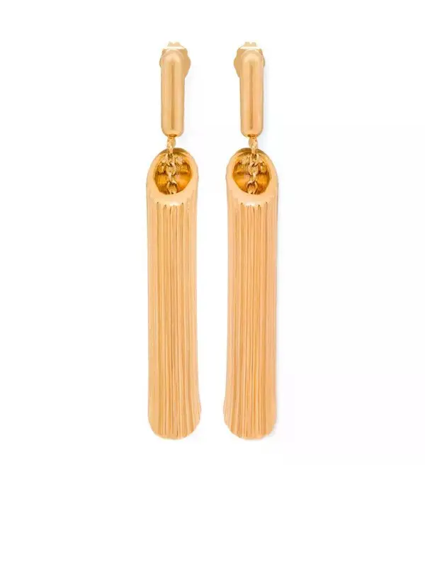 Moschino Engraved Logo Tassel Earrings - Gold