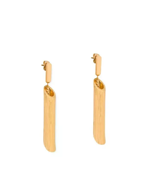 Moschino Engraved Logo Tassel Earrings
