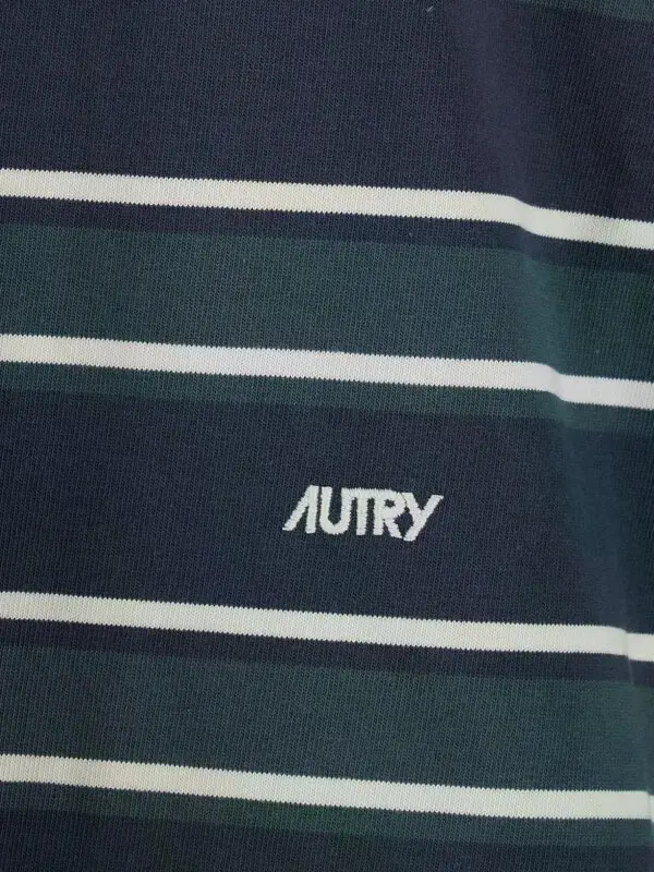 AUTRY Striped Long-sleeve Polo Shirt