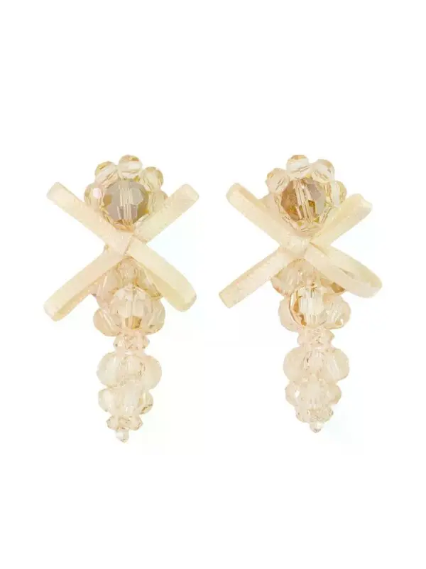 Simone Rocha Embellished Bow Earrings - Yellow