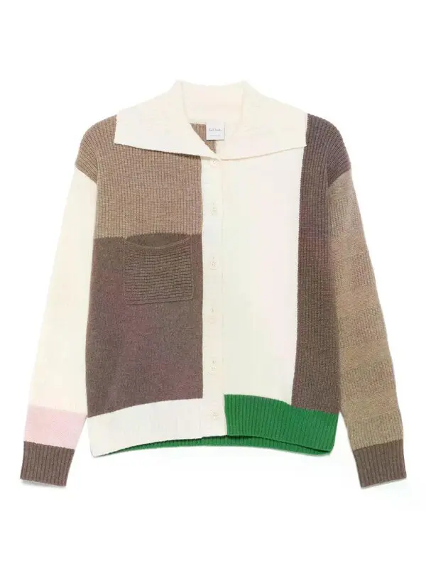 Paul Smith Patchwork Wool Cardigan - Neutrals