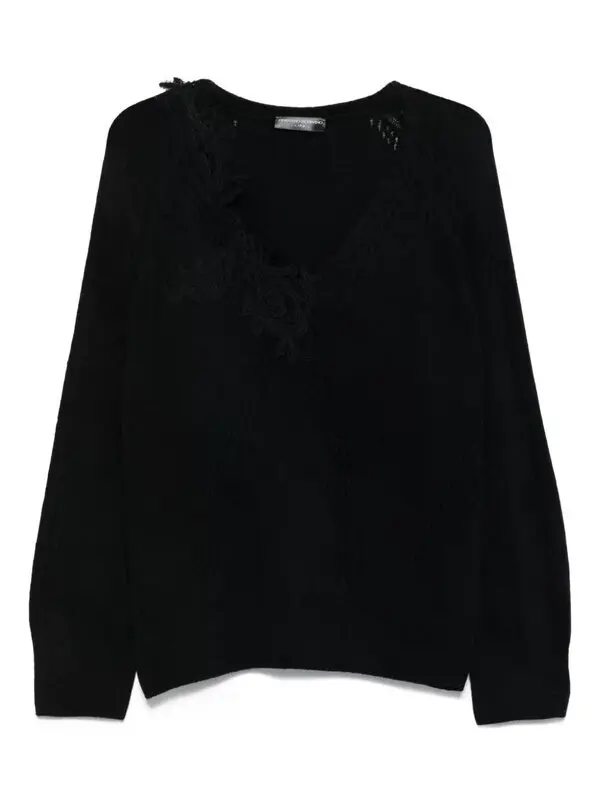 Ermanno Scervino Lace-insert Knit Sweater