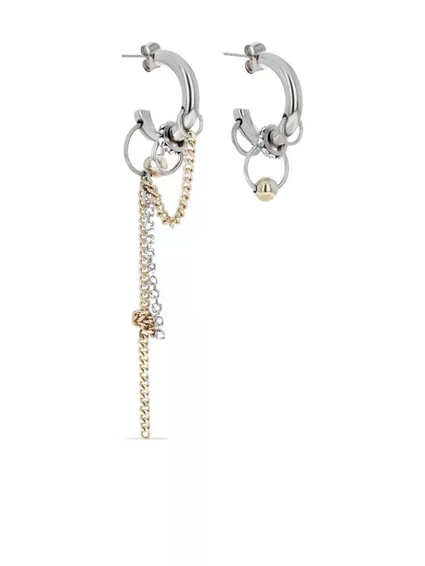 JUSTINE CLENQUET Chain-detail Hoop Earrings - Gold