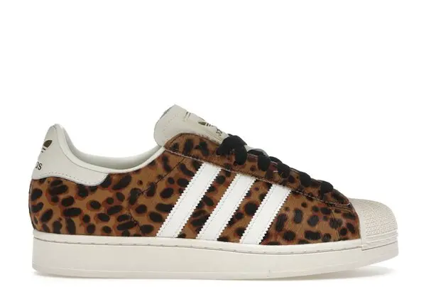 Adidas Superstar Cream Leopard Sneakers - Cream White/gold Metallic