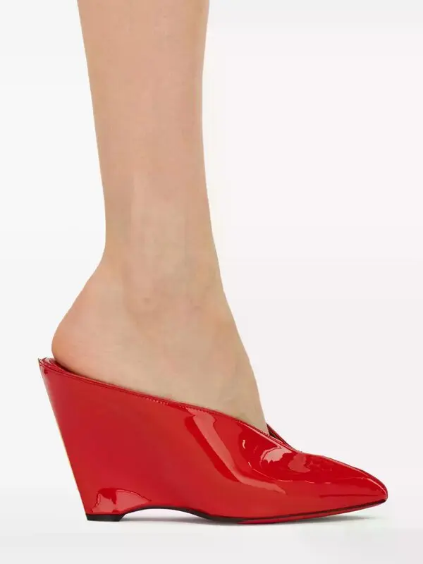 FERRAGAMO 90mm Peep-toe Wedge Mules