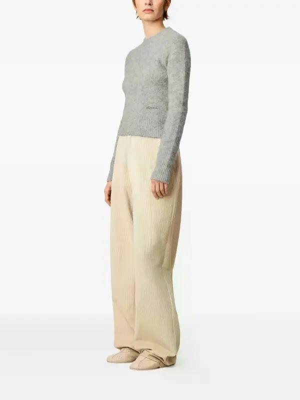 AMI Paris Logo-embroidered Crew-neck Sweater